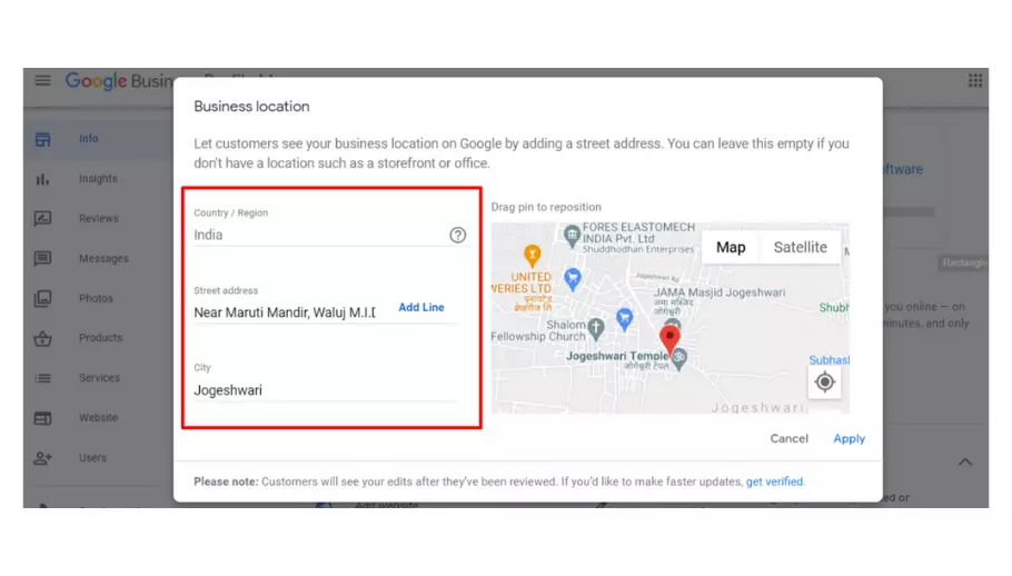 Change Your Business Address On Google