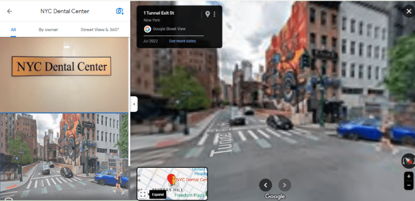 Example of Street View Exterior GMB Profile photo